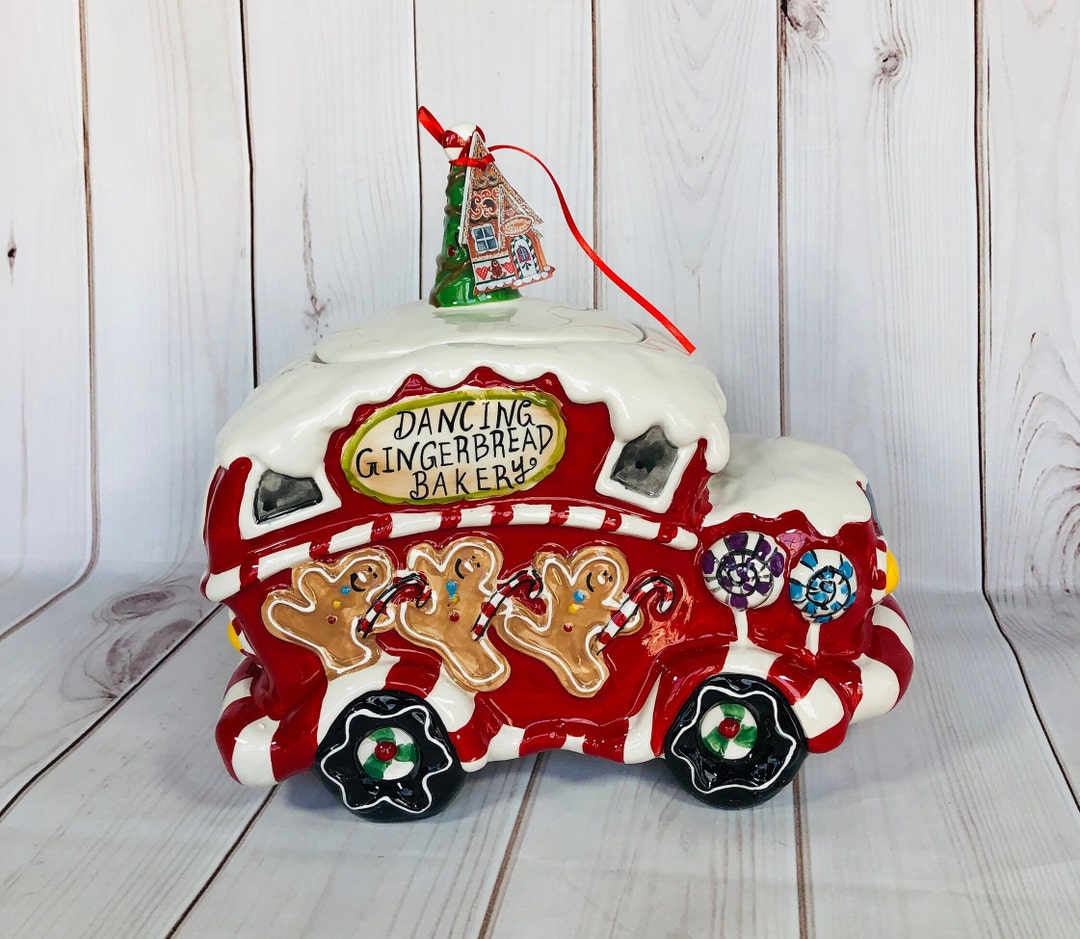 Blue Sky Clayworks Dancing Gingerbread Bakery Christmas Cookie Jar - Etsy