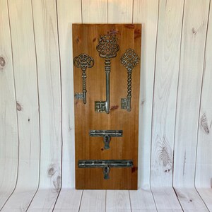 Wood Wall Decor With Latch Locks & Scrolled Keys Farmhouse Country - Etsy