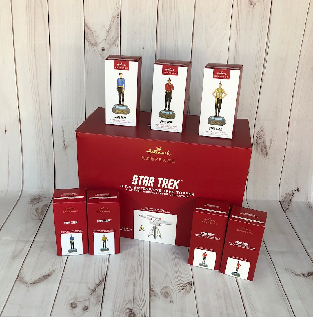 Hallmark 2022 Star Trek USS Enterprise Mirror Mirror Tree Topper & 7 ...