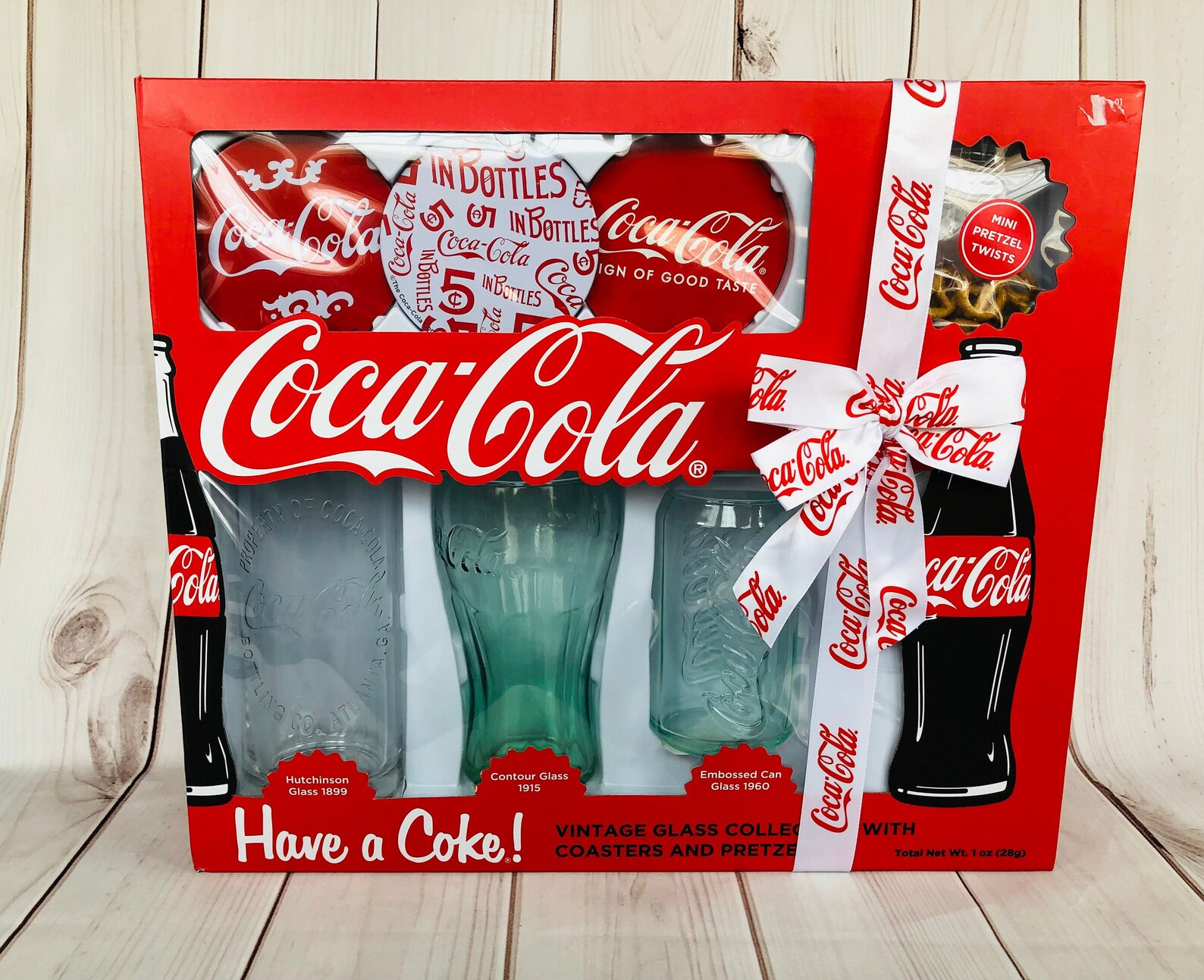 Coca Cola Glass Collectors Gift Set With Coasters Birthday - Etsy