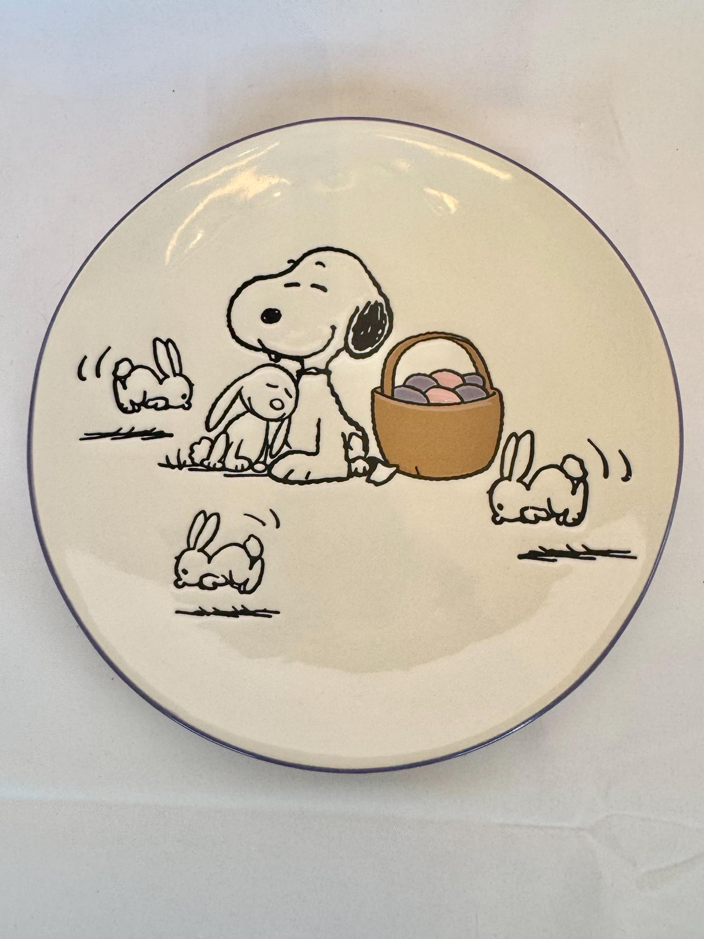 Peanuts Snoopy Easter Bunny Appetizer Plates Set of 4 - Etsy