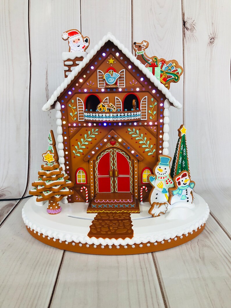 Christmas Deck the Gingerbread House Musical Tabletop Decoration - Etsy