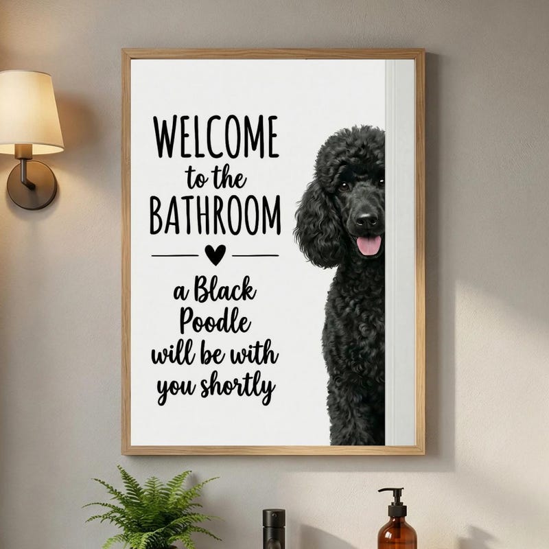 Black Poodle Drawing - Etsy