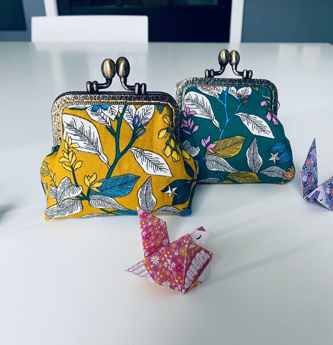 Henriette Coin Purse - Flowers With Metal Clasp - Etsy