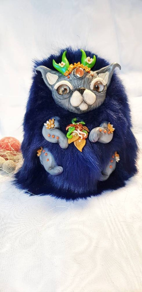 Dolls & Miniatures Art Dolls Art & Collectibles magic cat polymerclay ...
