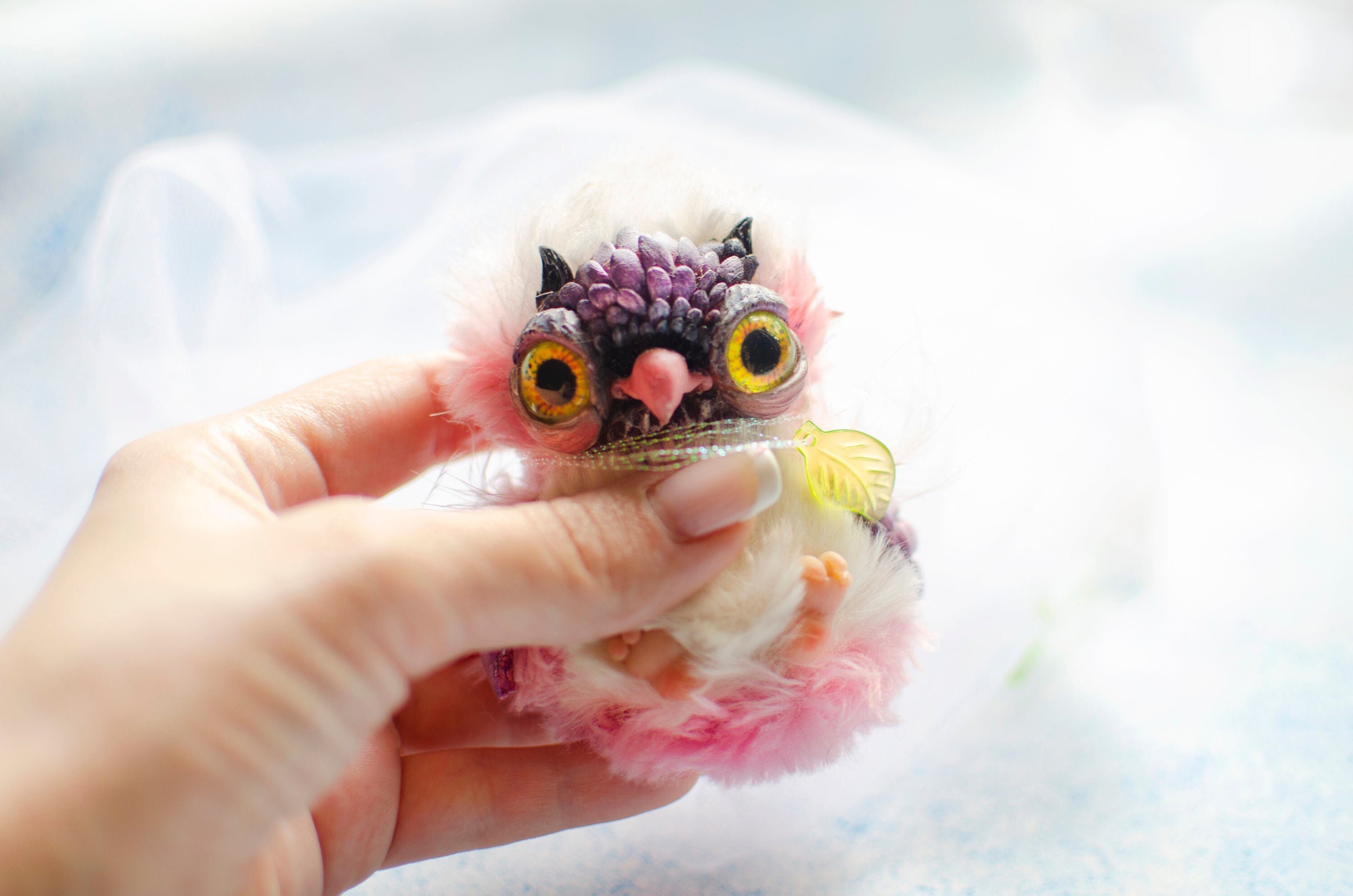 Owl ART Doll miniature clay Fantasy animal toy Cute owl | Etsy