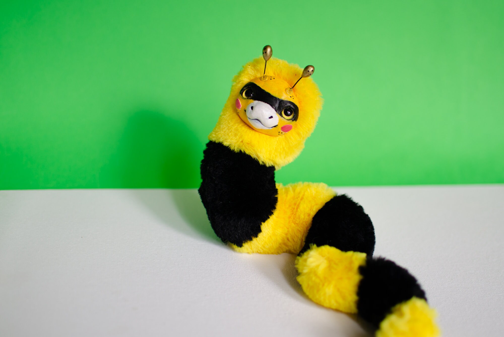 Dolls & Miniatures Art Dolls Striped worm art doll Worm poseable toy ...