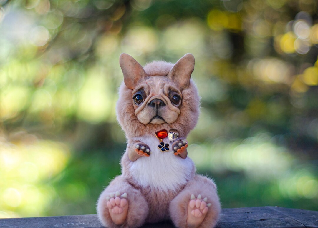 French Bulldog Art Doll, Poseable Frenchie Plushie, OOAK Collectible ...