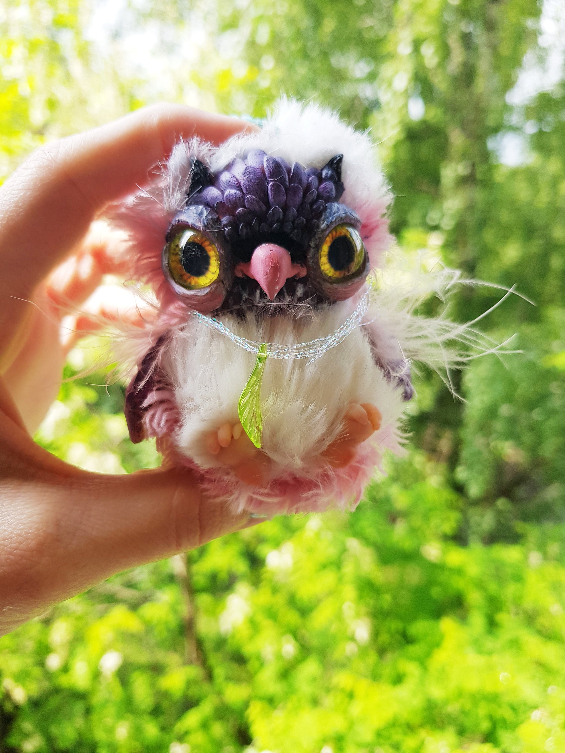 Owl ART Doll miniature clay Fantasy animal toy Cute owl | Etsy