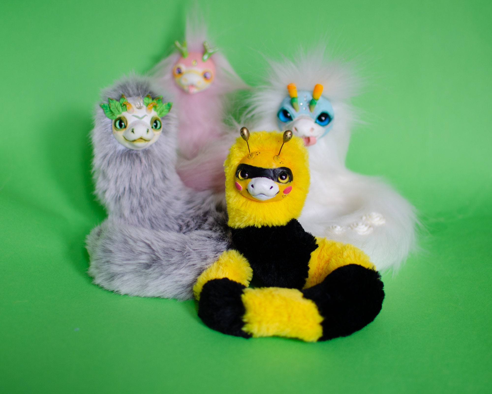 Dolls & Miniatures Art Dolls Striped worm art doll Worm poseable toy ...