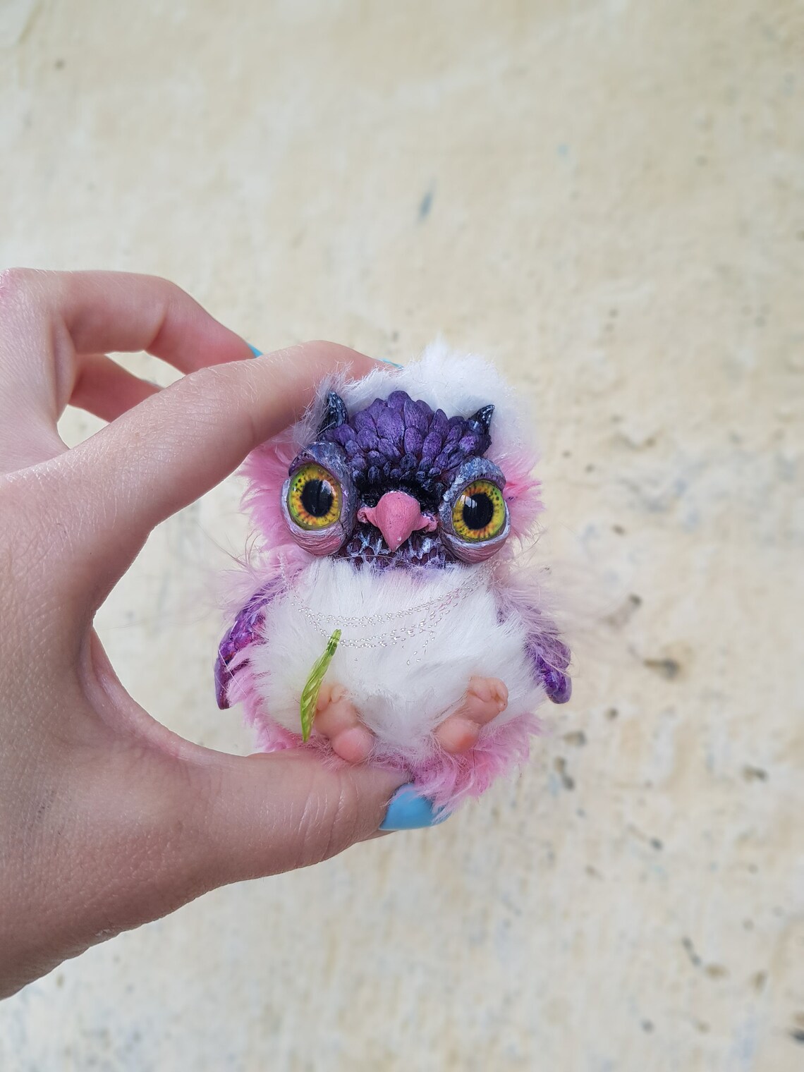 Owl ART Doll miniature clay Fantasy animal toy Cute owl | Etsy