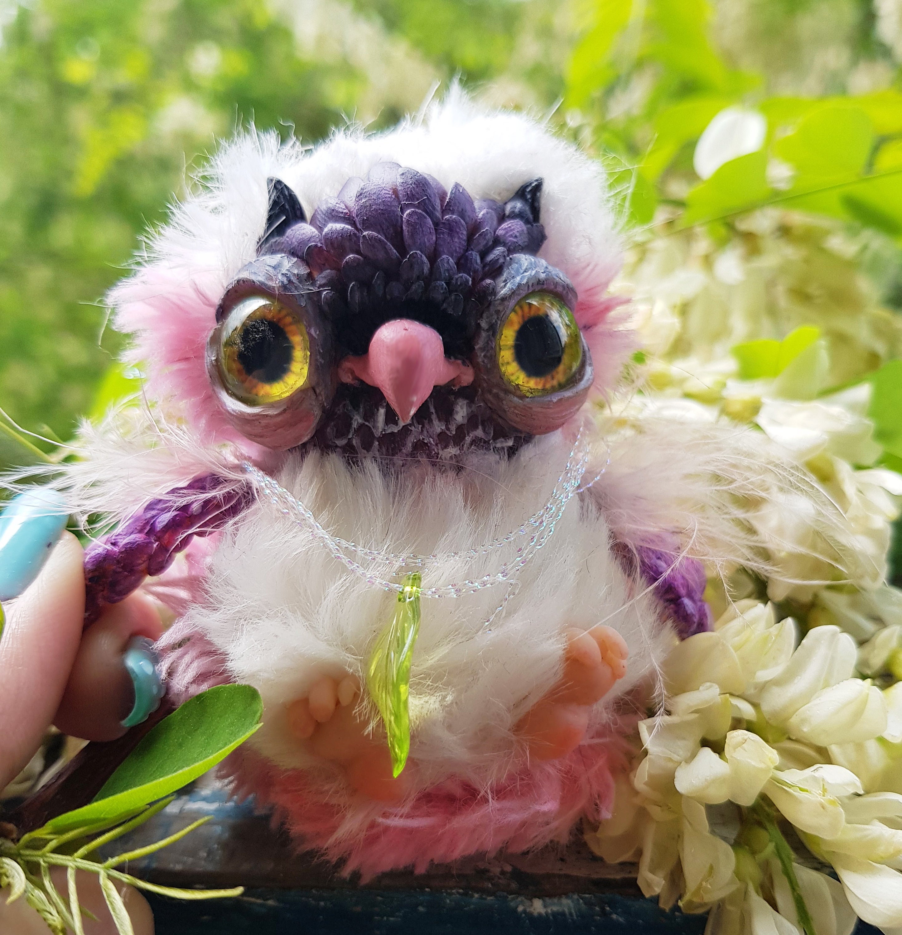 Owl ART Doll miniature clay Fantasy animal toy Cute owl | Etsy