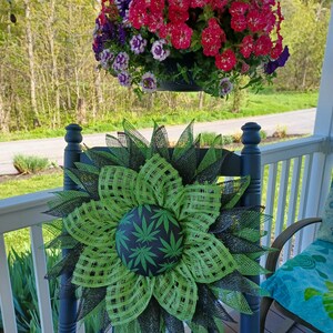 Marijuana Leaf WREATH CENTER for Front Door Wreath, Marijuana ...