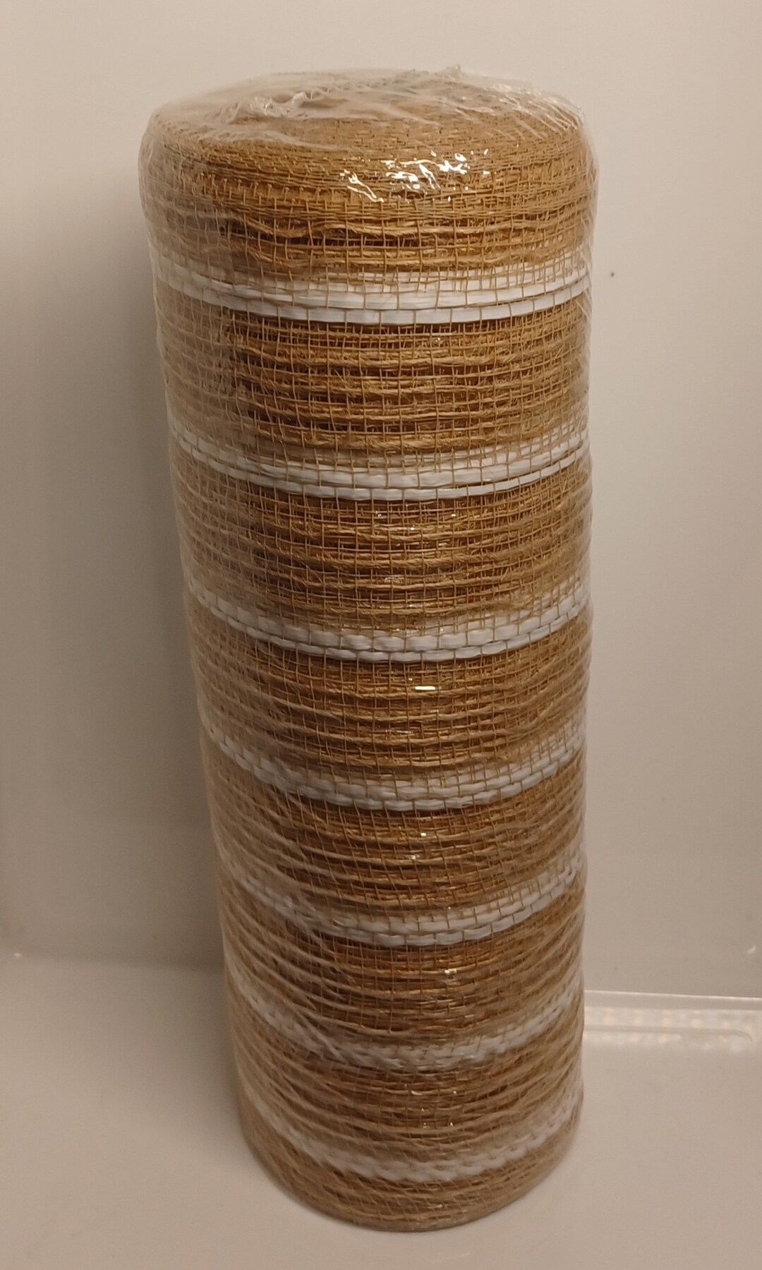 Burlap Mesh Jute, in Natural and White. Measures 10 Inches by 10 Yards ...