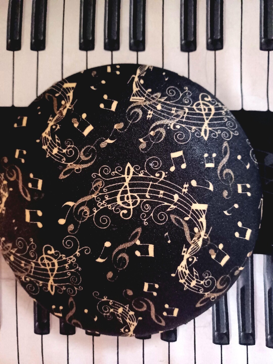 Musical Wreath Center, Gold Music Notes on Black Fabric, DIY Wreath ...