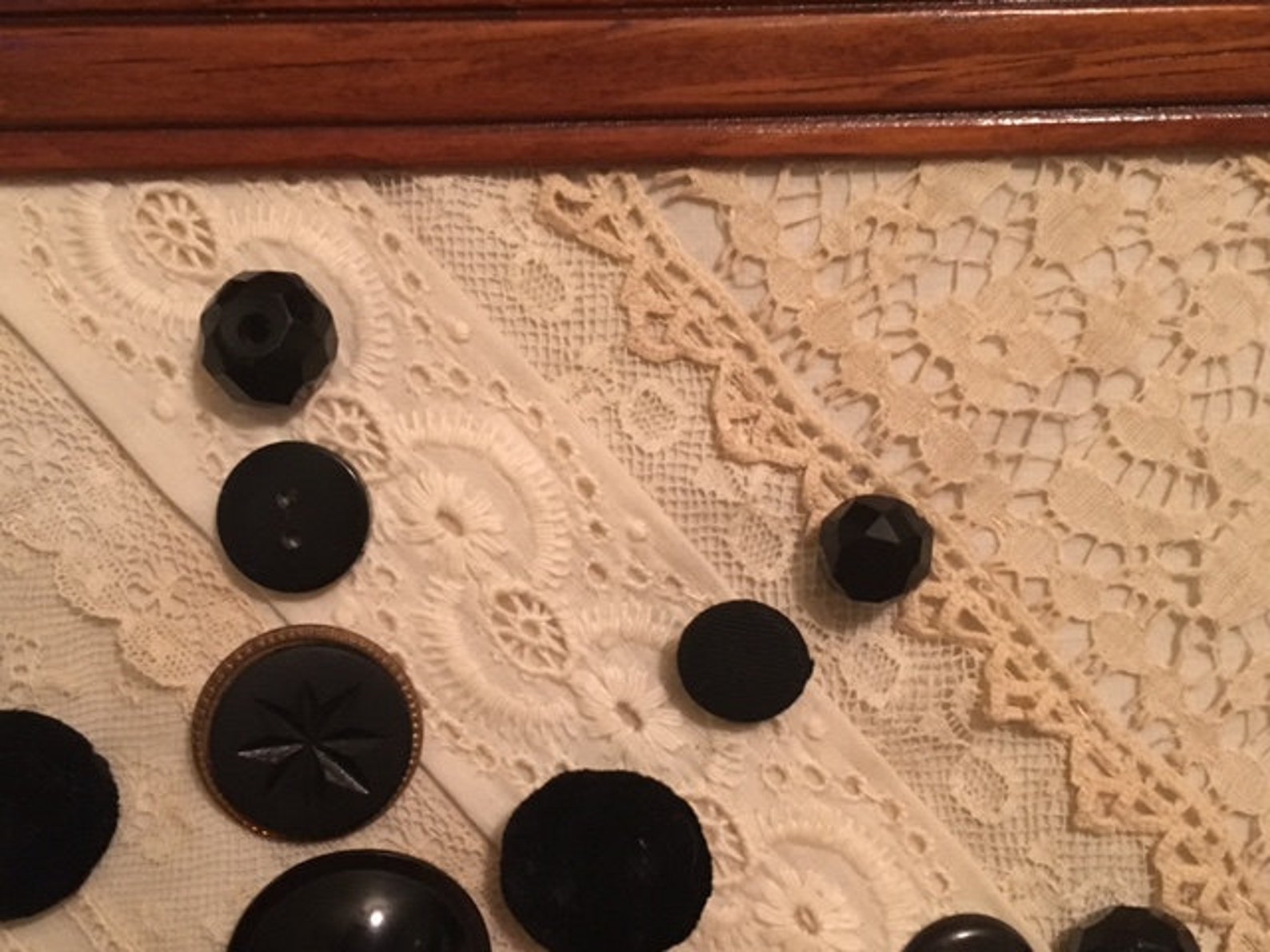 Vintage Button and Lace Picture - Etsy