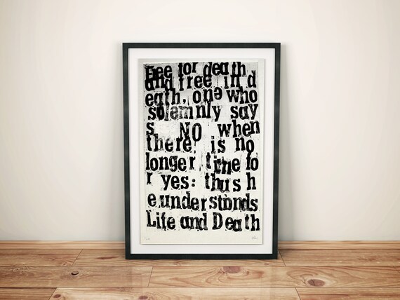 Friedrich Nietzsche 'free for Death...' From 'thus | Etsy