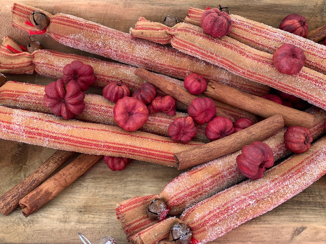 Set of Six Primitive Peppermint Sticks, Candy Bowl Fillers - Etsy