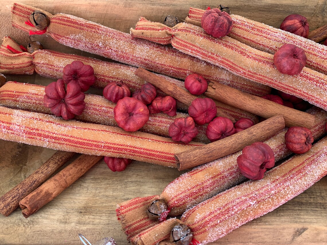 Set of Six Primitive Peppermint Sticks Candy Bowl Fillers | Etsy