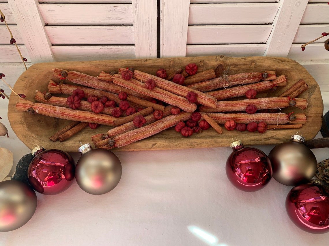 Set of Six Primitive Peppermint Sticks Candy Bowl Fillers | Etsy