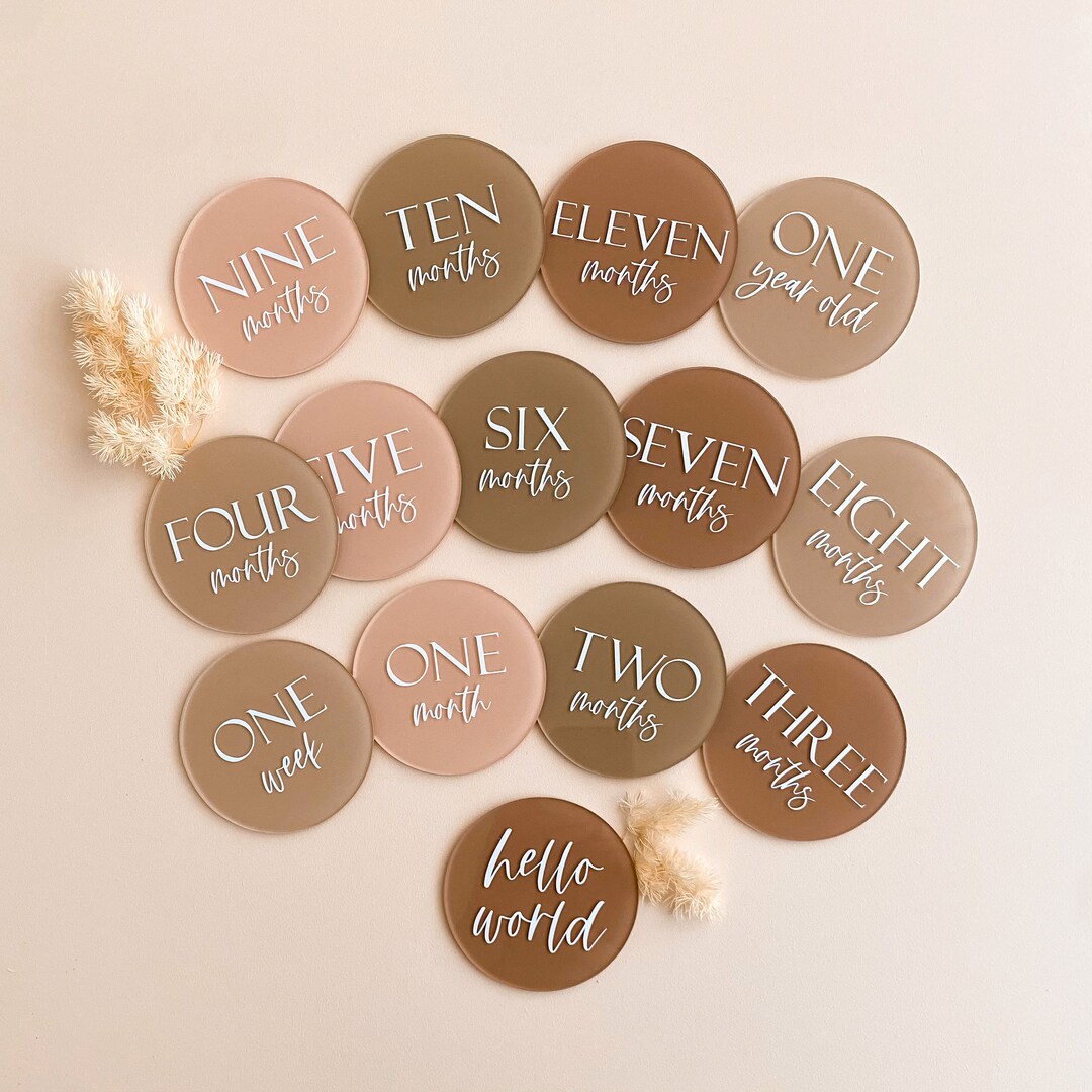 More Colours Acrylic Milestone Cards Newborn Birth Announcement Baby ...