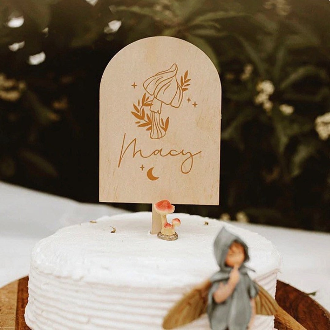 Arch Cake Topper Personalise Boho Cake Topper Wooden Name Cake Topper ...