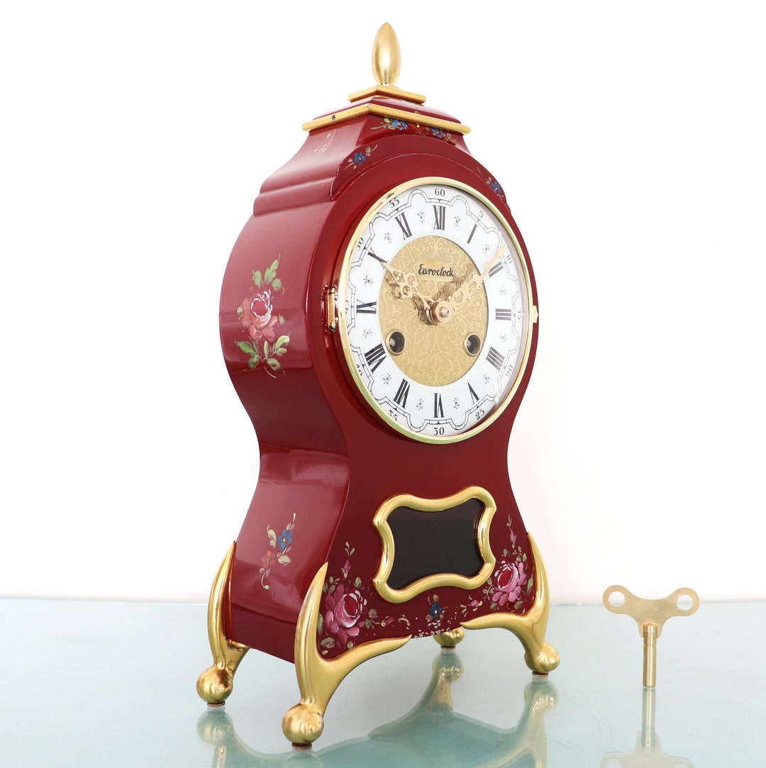 HERMLE EUROCLOCK Neuchatel Mantel Clock Vintage Cast IRON! Germany 2 ...
