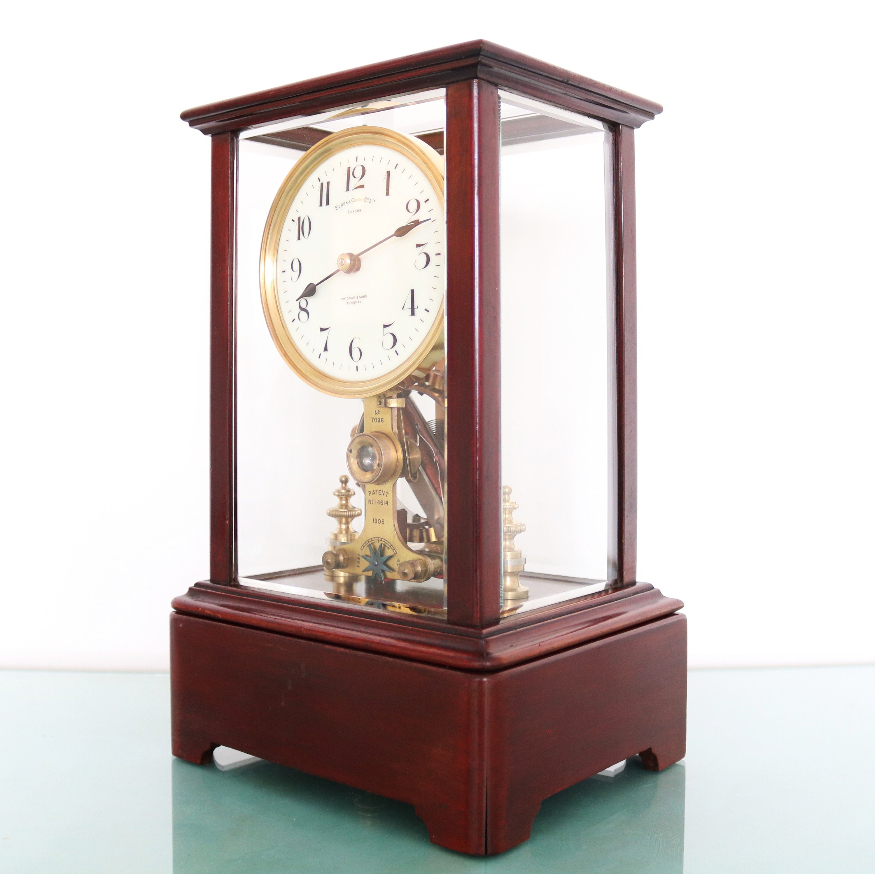 Antique EUREKA Clock Mantel UK 5 Crystals ELECTROMAGNETIC - Etsy Nederland