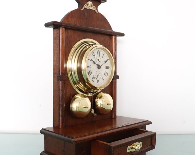 PETER Alarm Mantel TOP Clock Vintage RESTORED! Cabinet Large Bells ...