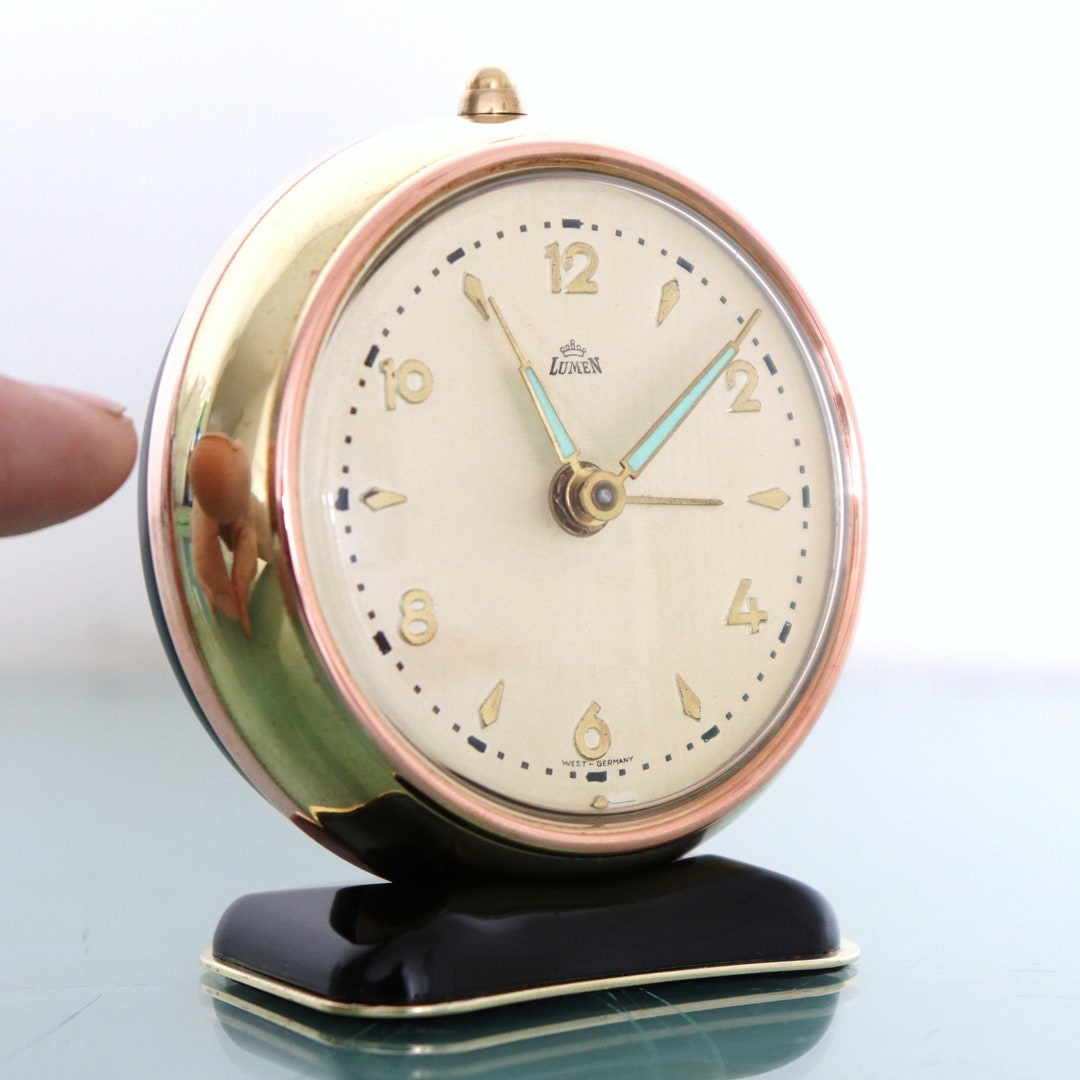 LUMEN Alarm Mantel Clock Vintage RED Copper! 1960s Restored & SERVICED ...
