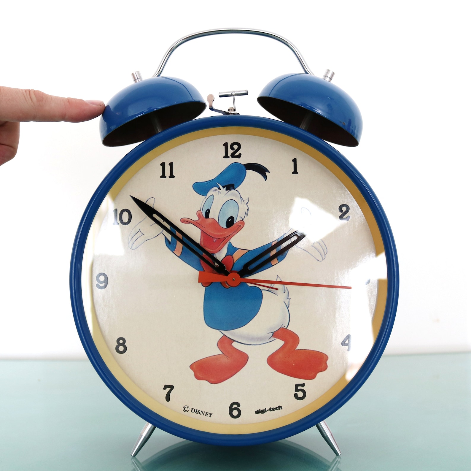 DONALD DUCK Alarm Mantel Wall Clock Disney Vintage HUGE 11.8 | Etsy