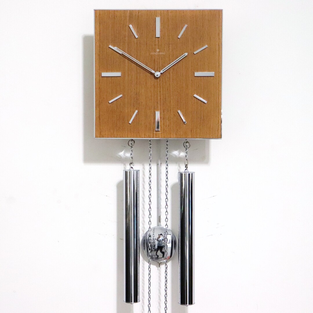 JUNGHANS Vintage Wall Clock SPECIALTY Chrome Brown Space Age ...
