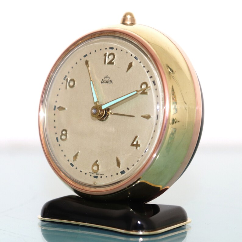 LUMEN Alarm Mantel Clock Vintage RED Copper 1960s Restored & - Etsy