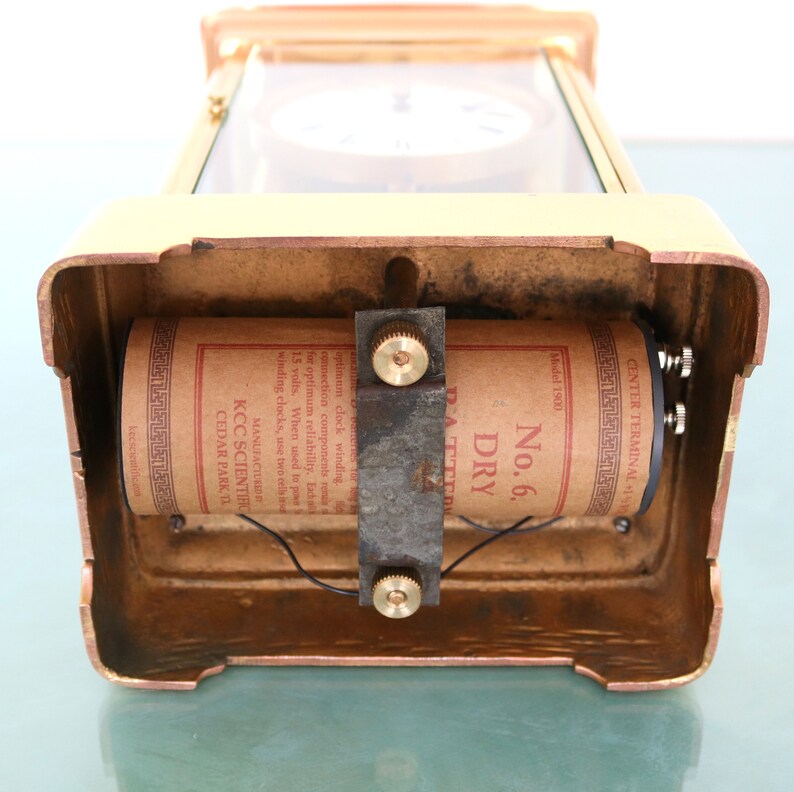 Antique EUREKA CLOCK Mantel 2 Doors Red & Yellow COPPER | Etsy