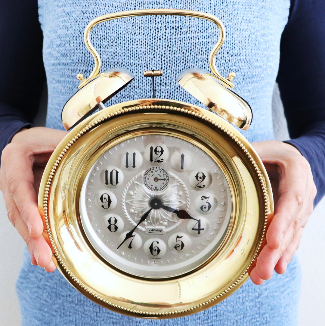 KAISER BLESSING Mantel Alarm Top Clock Vintage XXL Huge 9.6” Double ...