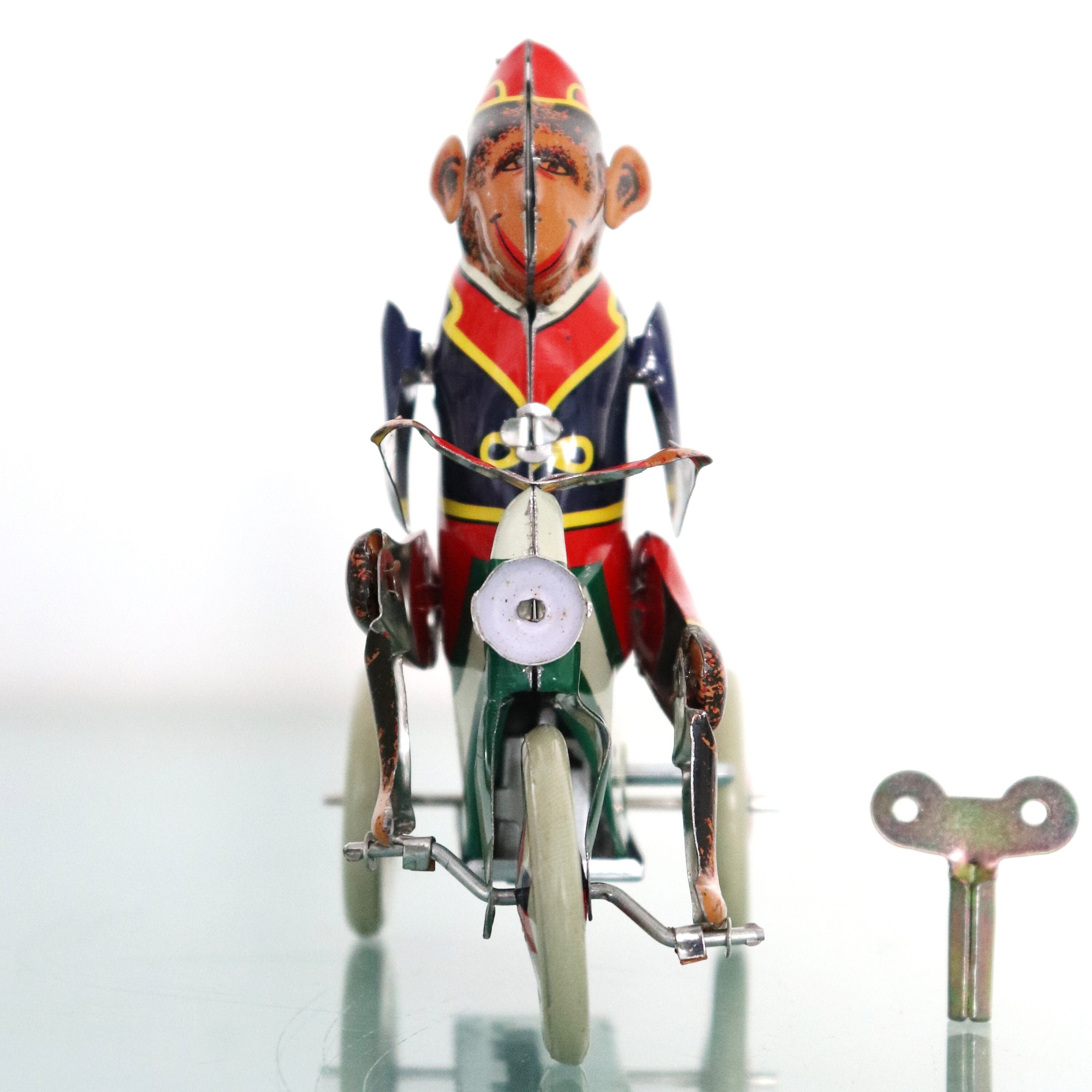Tin Toy Vintage MONKEY Riding Tricycle Wind Up Driving | Etsy
