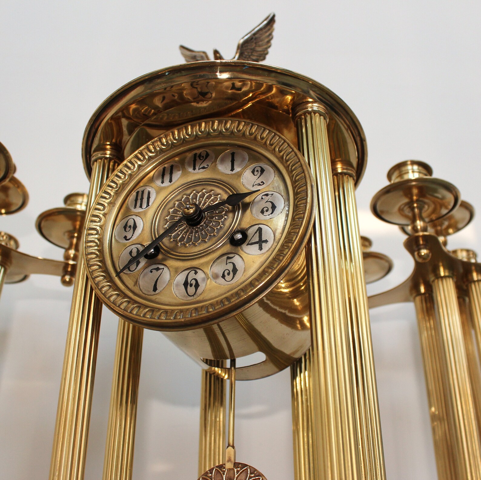 TOBIAS BAUERLE Clock Mantel Top Set Dome PILLAR Sidepieces | Etsy