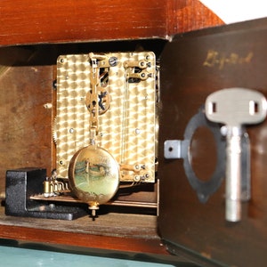 JUBA SCHATZ Mantel Tabletop Clock Vintage High Gloss Wood! 4 Bar Chime ...