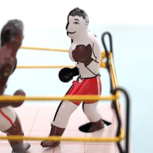 Tin Toy Vintage SLUGGER CHAMPIONS Boxing Ring Wind Up! Winding Full ...