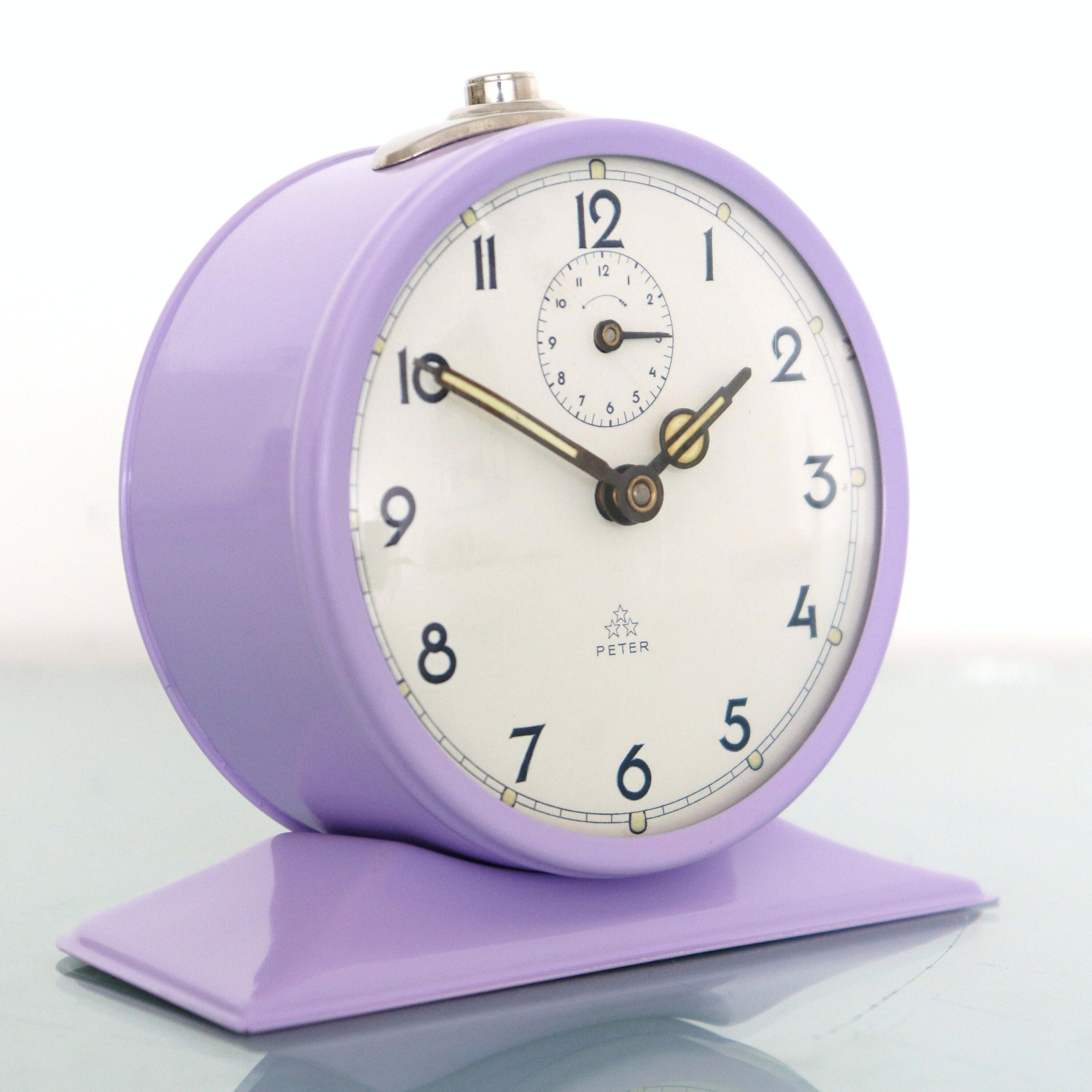 PETER Mantel Alarm Top Clock Vintage FULL Metal 1960s PURPLE | Etsy