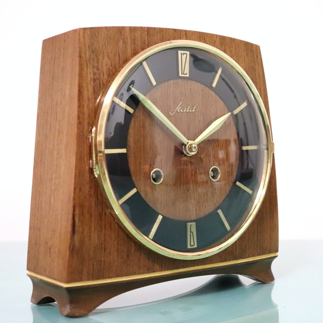 HERMLE Mantel Clock ICONIC! Vintage High Gloss! 1964 SQUARE Model! 3 ...