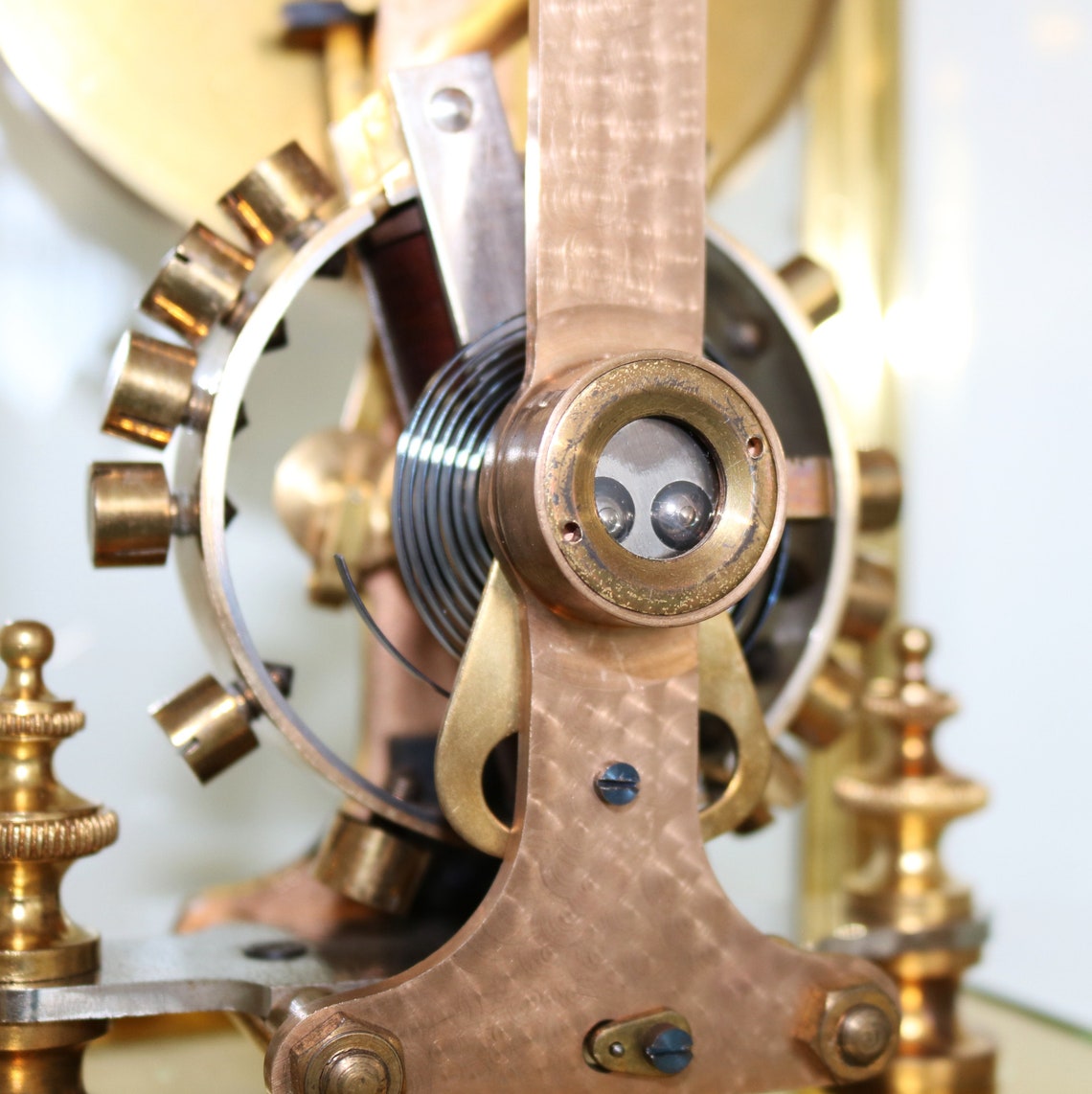 Antique EUREKA CLOCK Mantel 2 Doors Red & Yellow COPPER | Etsy