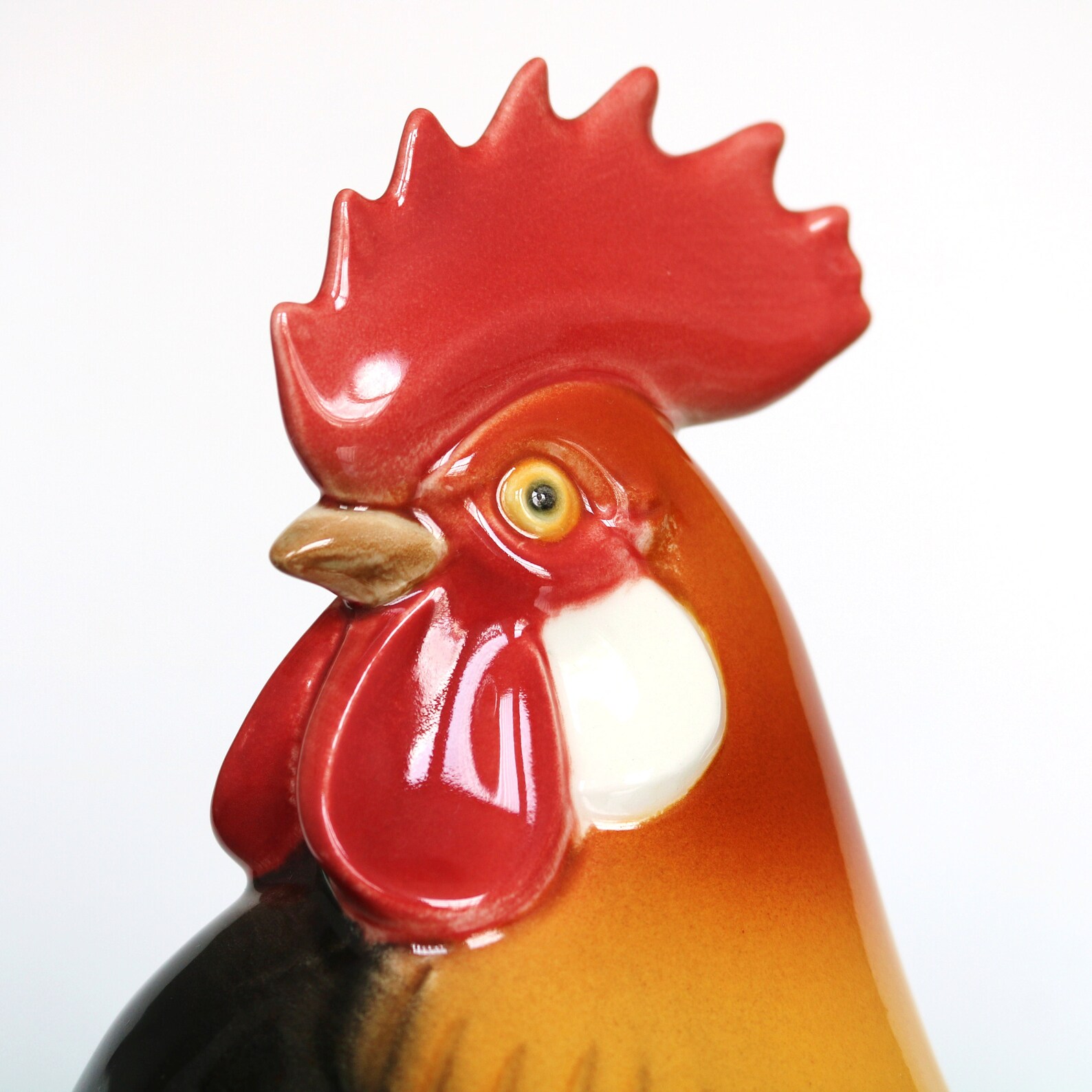 German GOEBEL Large ROOSTER UNDAMAGED Top Vintage Figurine Porcelain ...