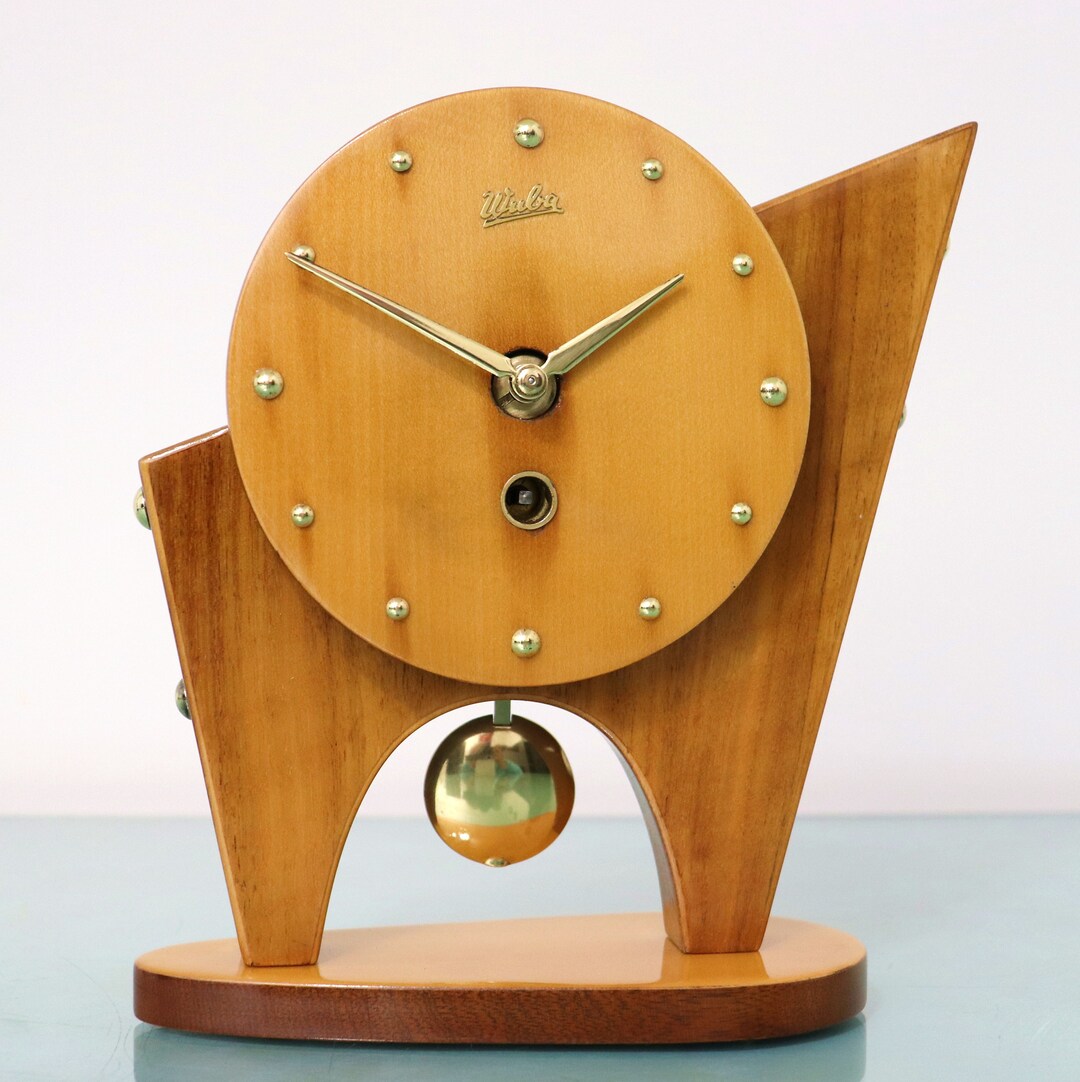WUBA Vintage Mantel ICONIC Clock High Gloss Germany 8 Day Collectors Item Super RARE Model ...