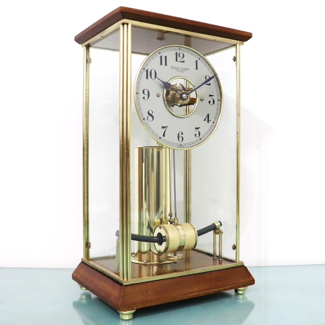 BULLE Mantel 4 Crystal Clock 1924 HUGE Glass ELECTRIC Magnetic Antique ...
