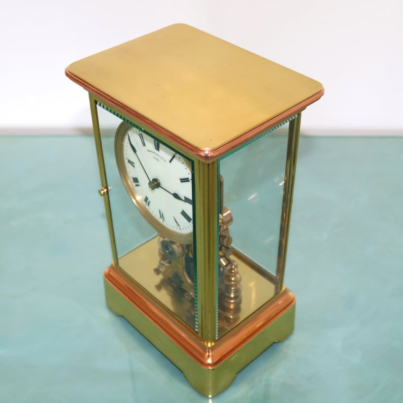 Antique EUREKA CLOCK Mantel 2 Doors Red & Yellow COPPER | Etsy