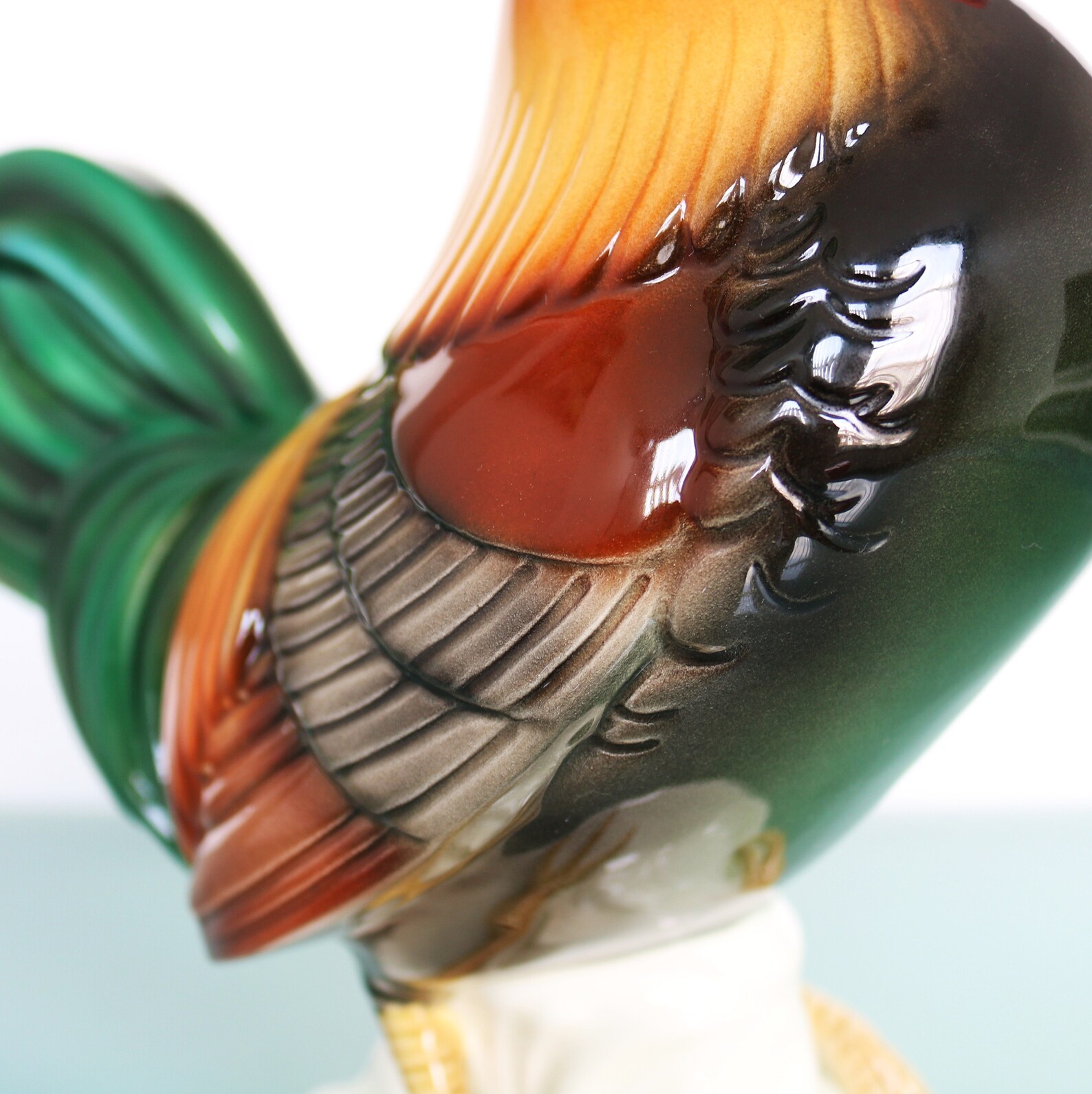 German GOEBEL Large ROOSTER UNDAMAGED Top Vintage Figurine Porcelain ...