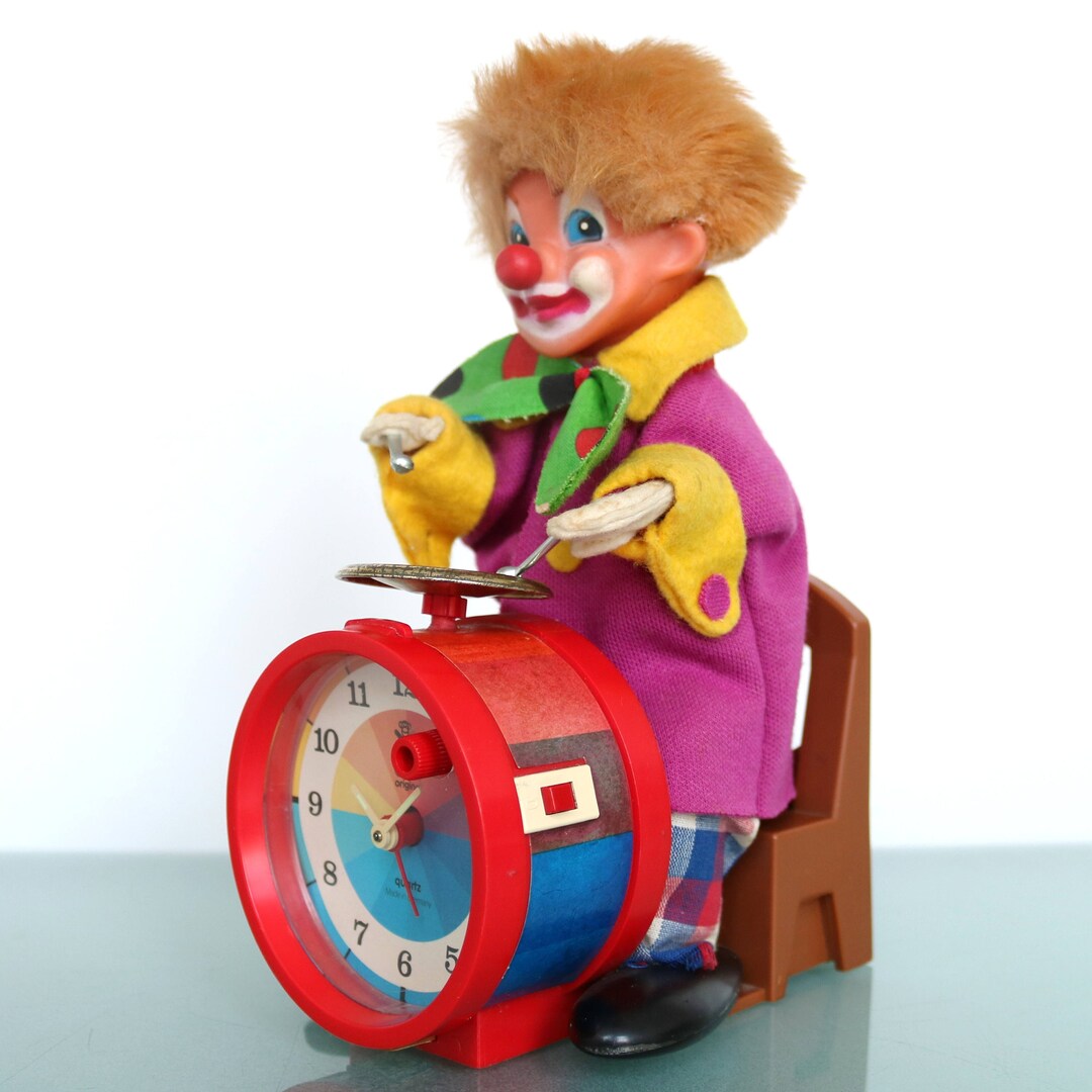 CARL Alarm Mantel Clock Clown Extremely Rare MOTION! ANIMATED! Top ...
