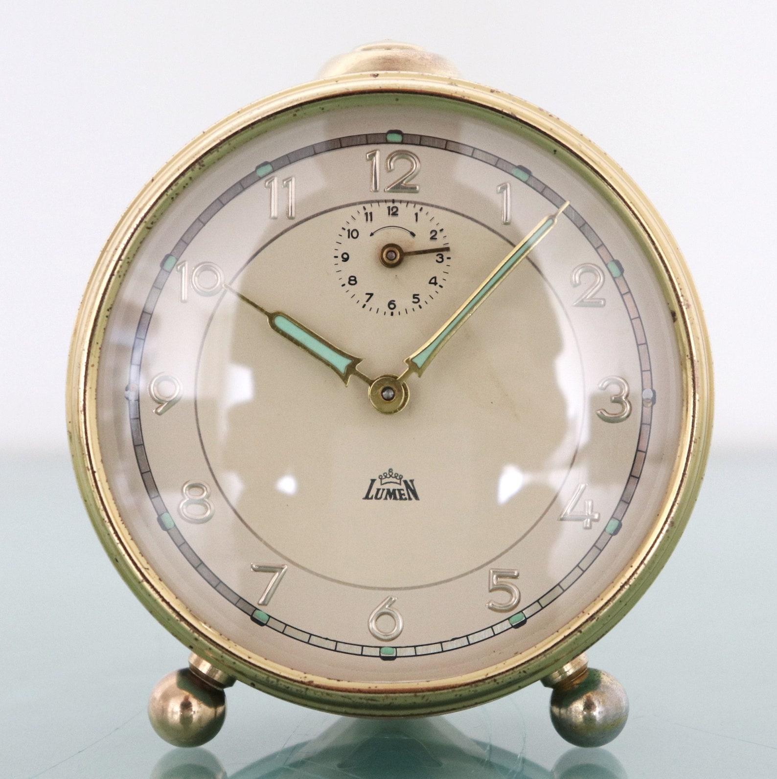 LUMEN Alarm Mantel Clock Vintage TURQUOISE 1960s RESTORED & | Etsy