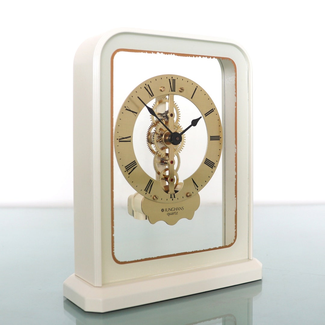 JUNGHANS HALLER Mantel Clock Vintage Top! Translucent DESIGN!! Skeleton ...